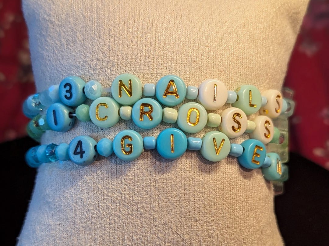 Blue Resurrection Bead Bracelets. 1 Cross, 3 Nails, 4given. Shades of ...