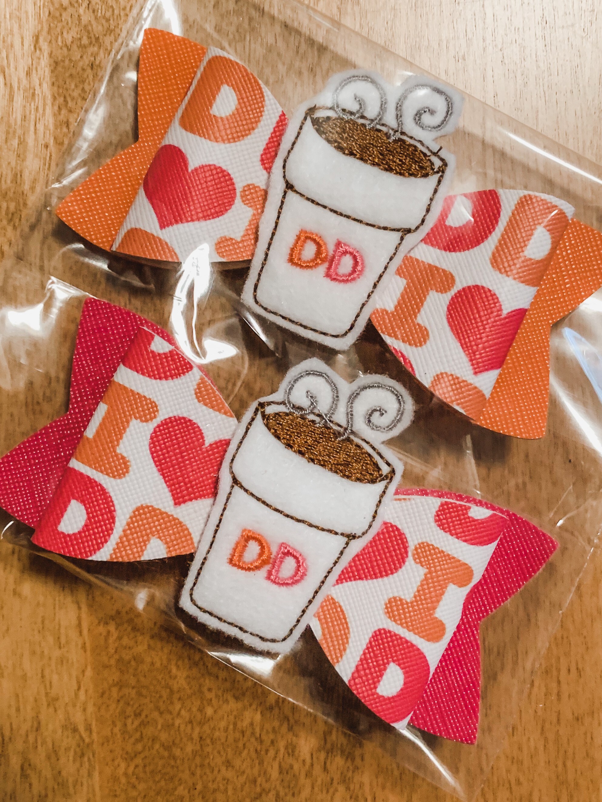 Dunkin Donuts Bow With Feltie - Etsy