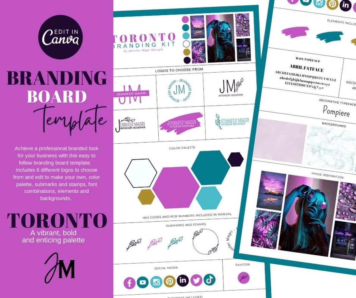 Branding Board Template Kit Do It Yourself Logo Color | Etsy