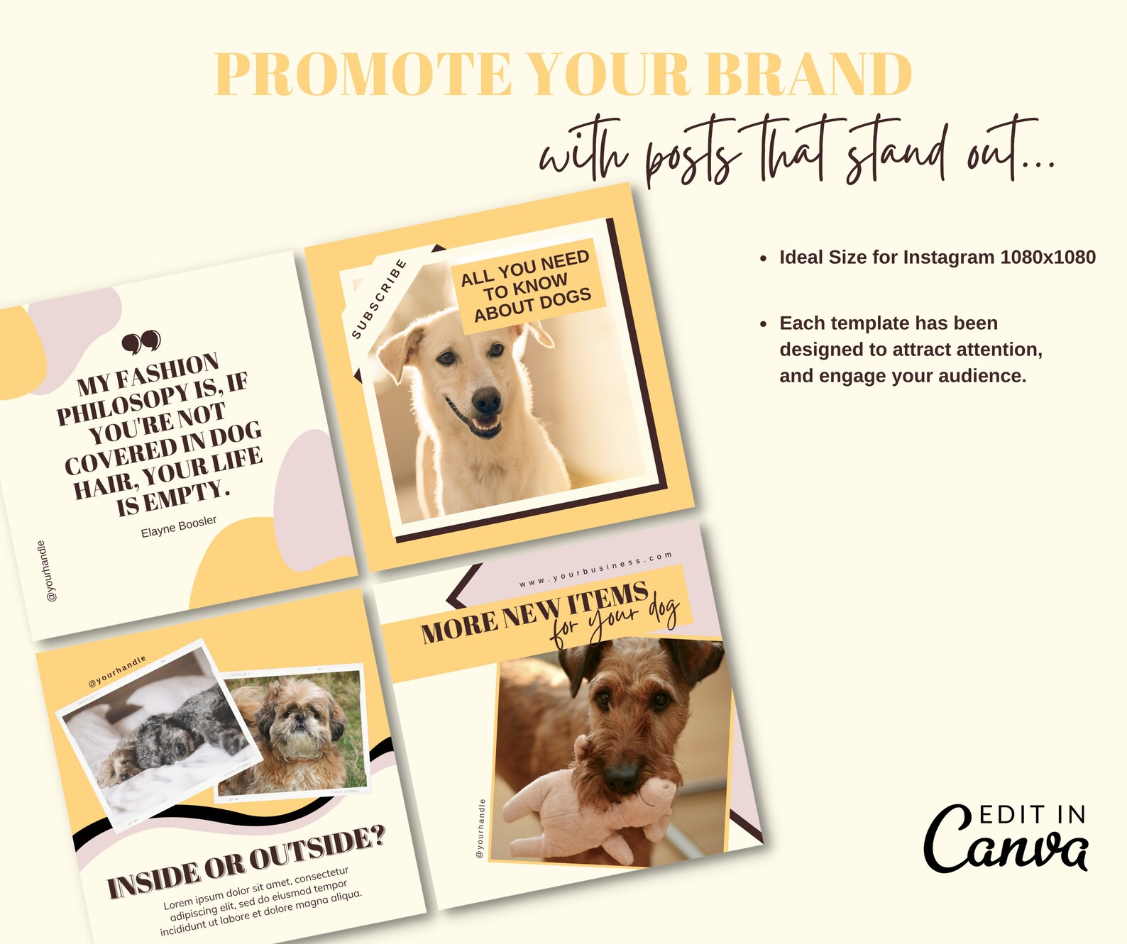 PETS INSTAGRAM ENGAGEMENT Booster Social Media Posts for Dog - Etsy