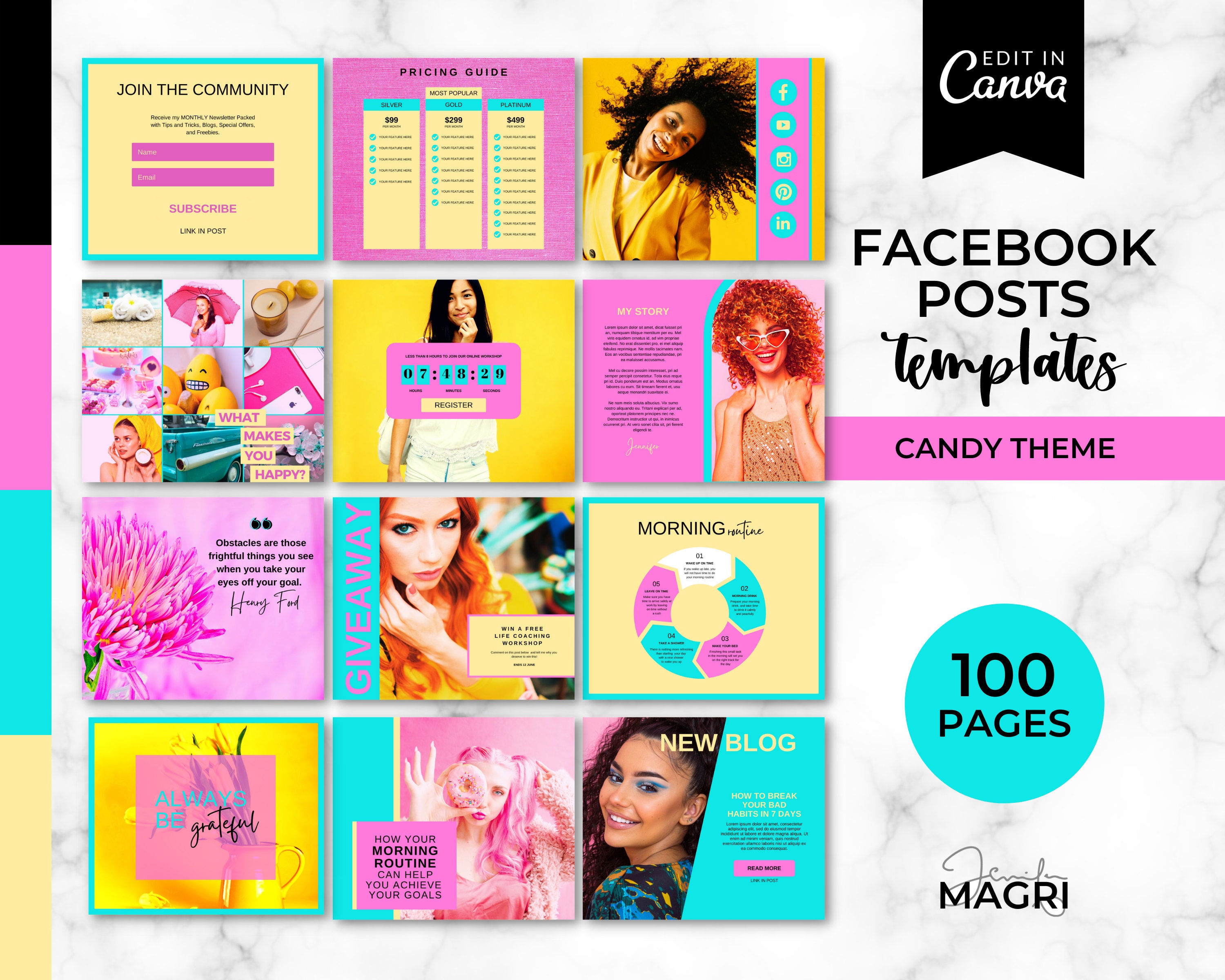 COACHING FACEBOOK POST Templates Canva Templates for Coaches - Etsy UK