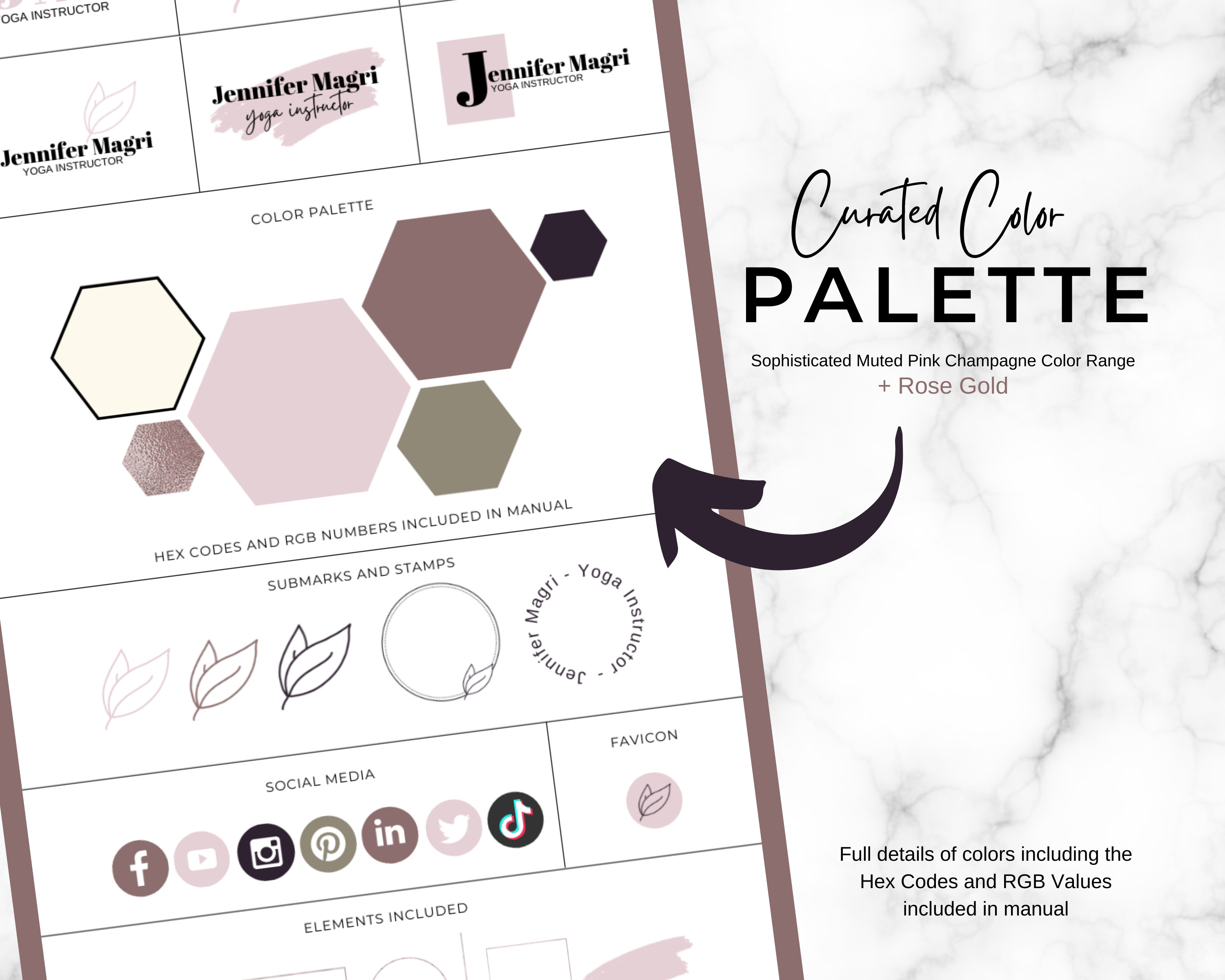 Branding Board Kit, Do It Yourself Logo, Color Palette, Elegant and ...