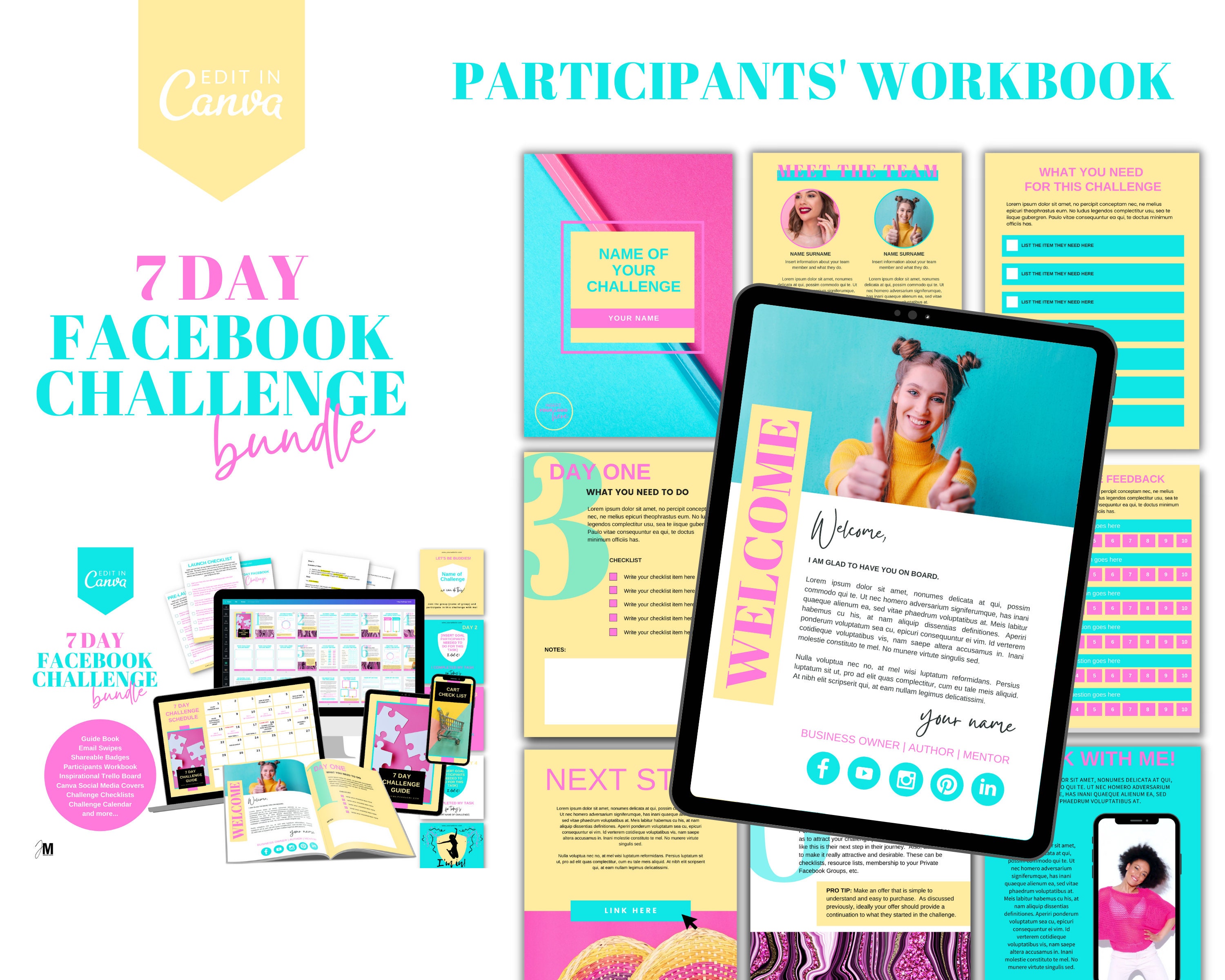 7 DAY FACEBOOK CHALLENGE Bundle. Guide Book, Workbook, Email Swipes ...