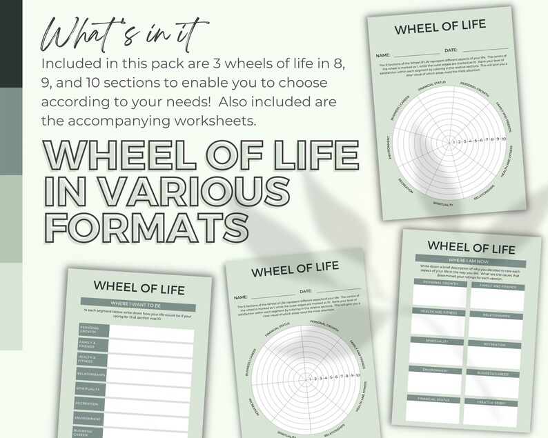 Wheel of Life Worksheet Template, Coaching Worksheets, Canva Template ...