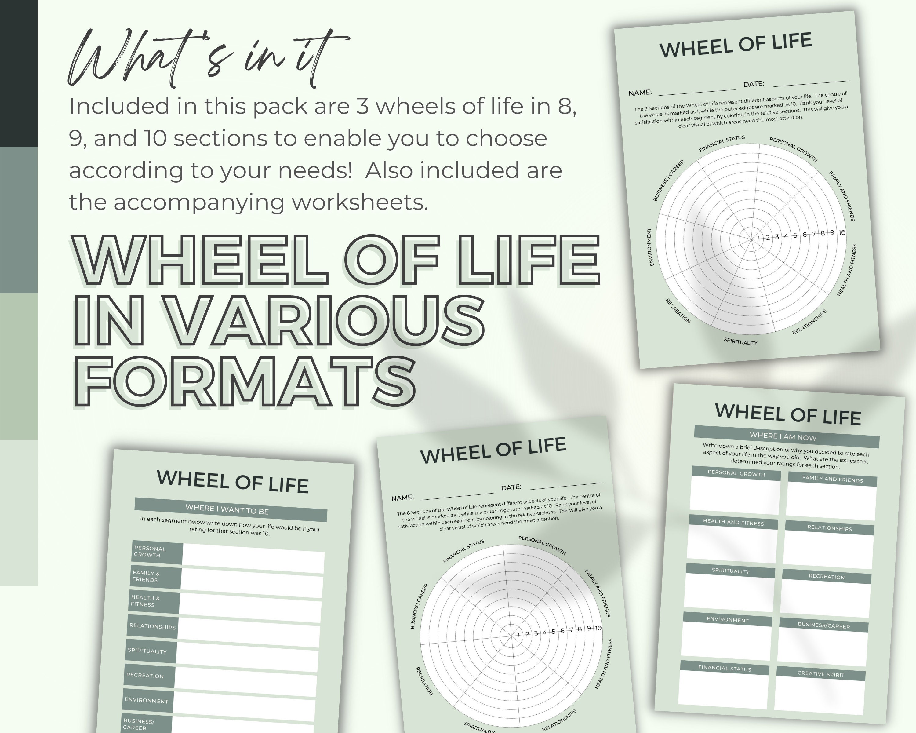 Wheel of Life Worksheet Template, Coaching Worksheets, Canva Template ...