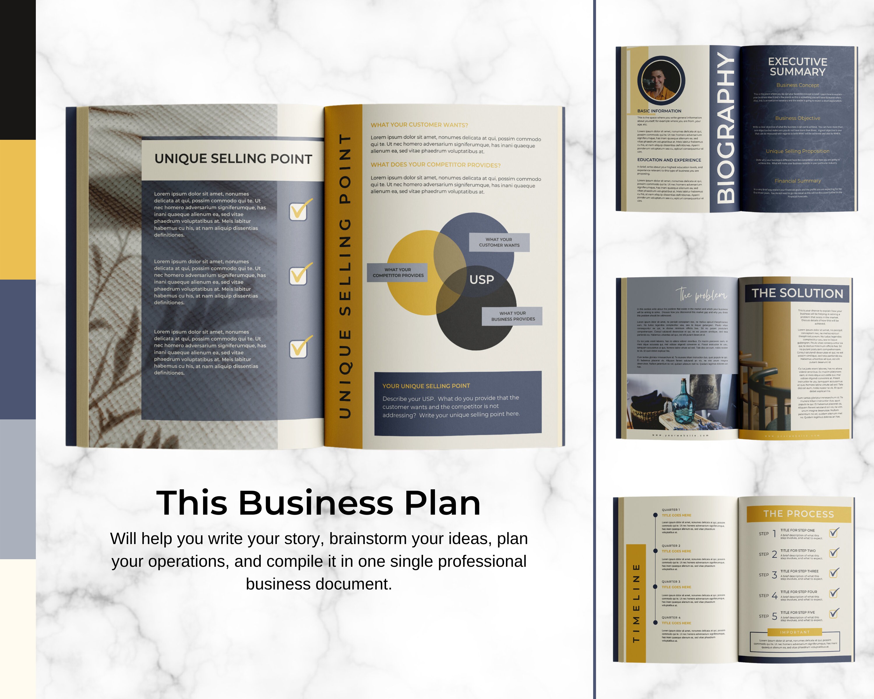 BUSINESS PLAN TEMPLATE, Canva Business Plan Template, Editable Business ...