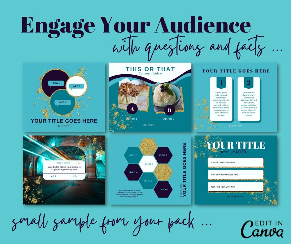 FACEBOOK CANVA TEMPLATE Teal and Gold Facebook Group Branding Package ...