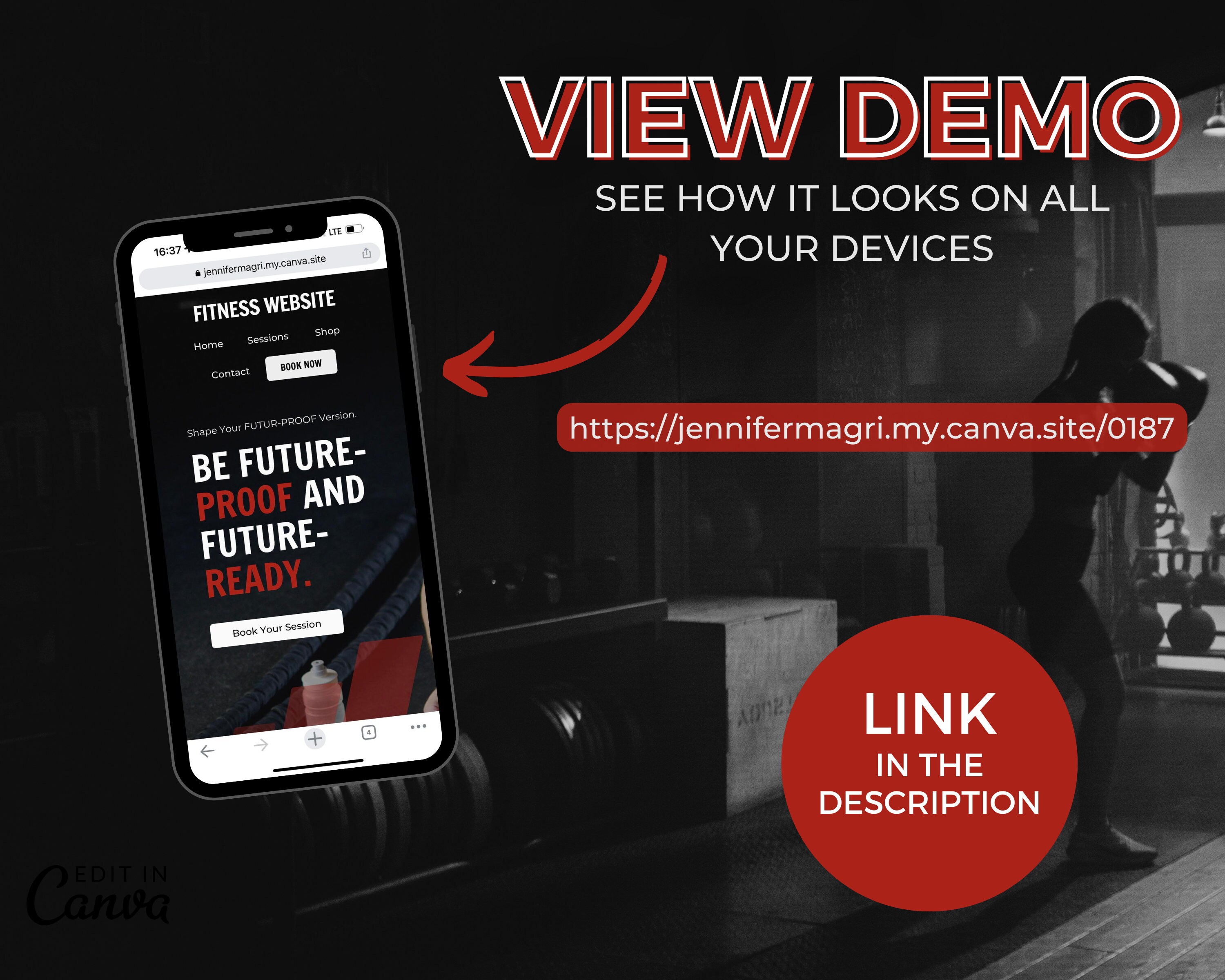Canva Website for Personal Trainer, Fitness Coach, Gym Owners. Canva ...