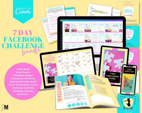 7 DAY FACEBOOK CHALLENGE Bundle. Guide Book Workbook Email | Etsy
