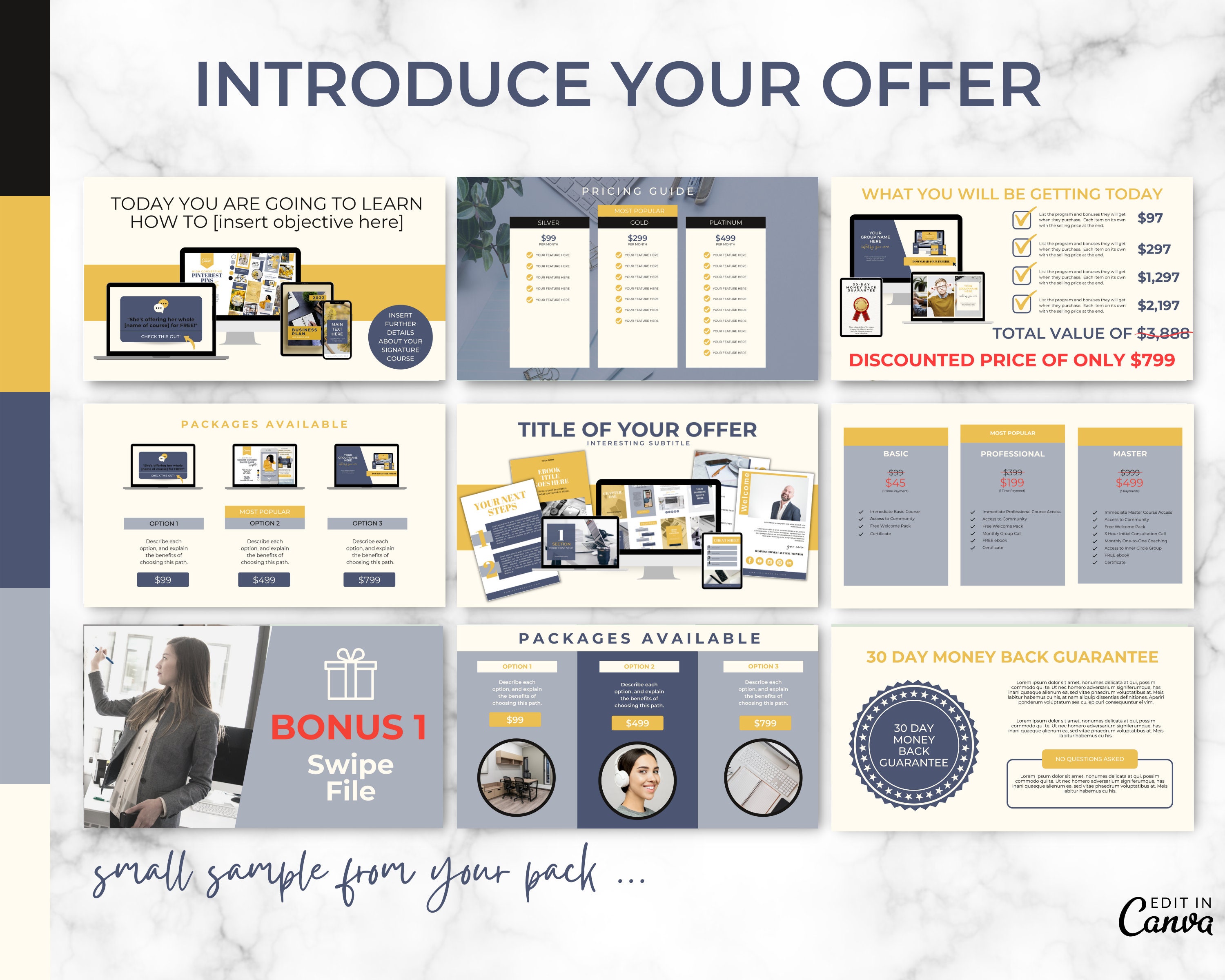 WEBINAR & SLIDE DECK Template Bundle Canva Presentation - Etsy