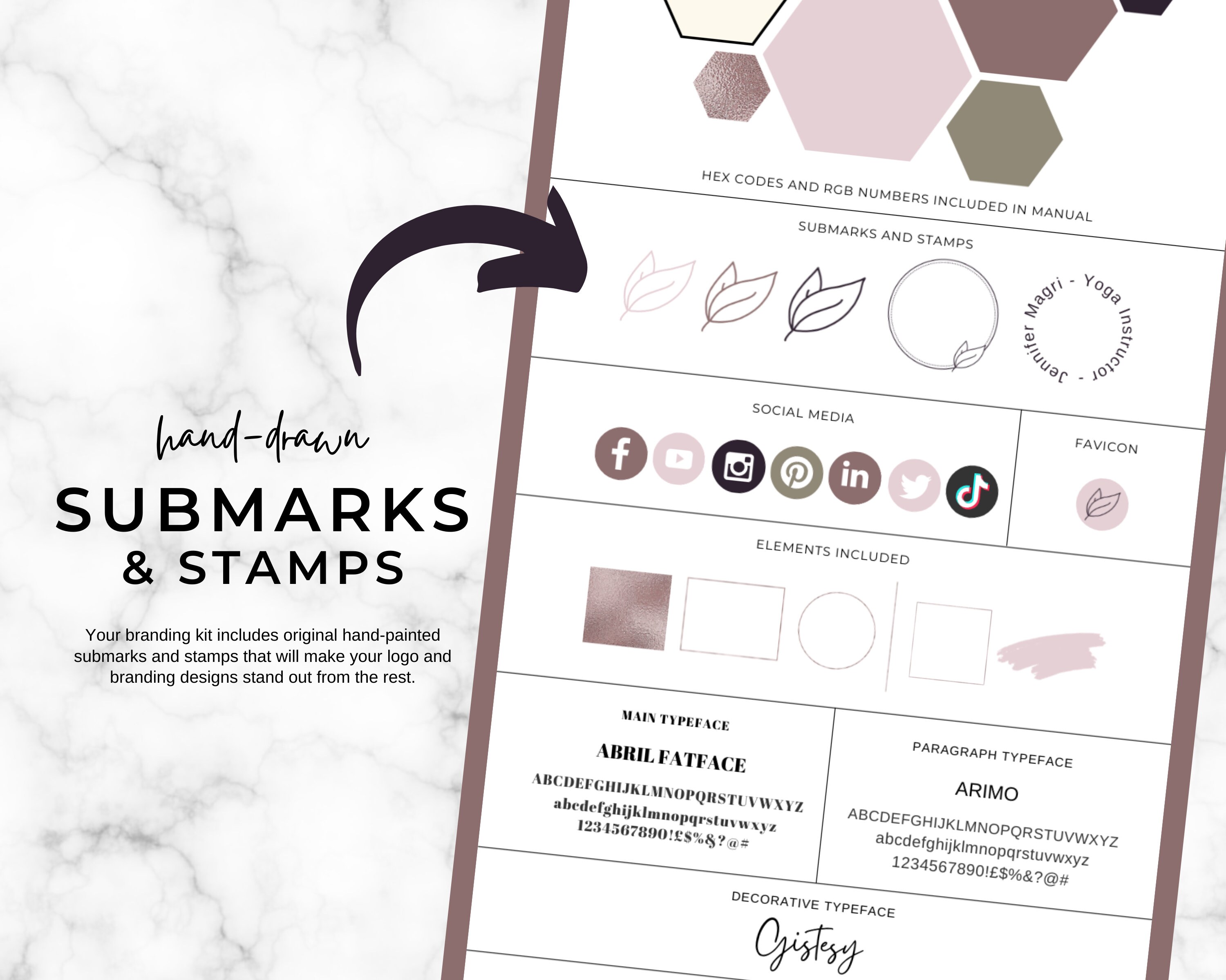 Branding Board Kit, Do It Yourself Logo, Color Palette, Elegant and ...
