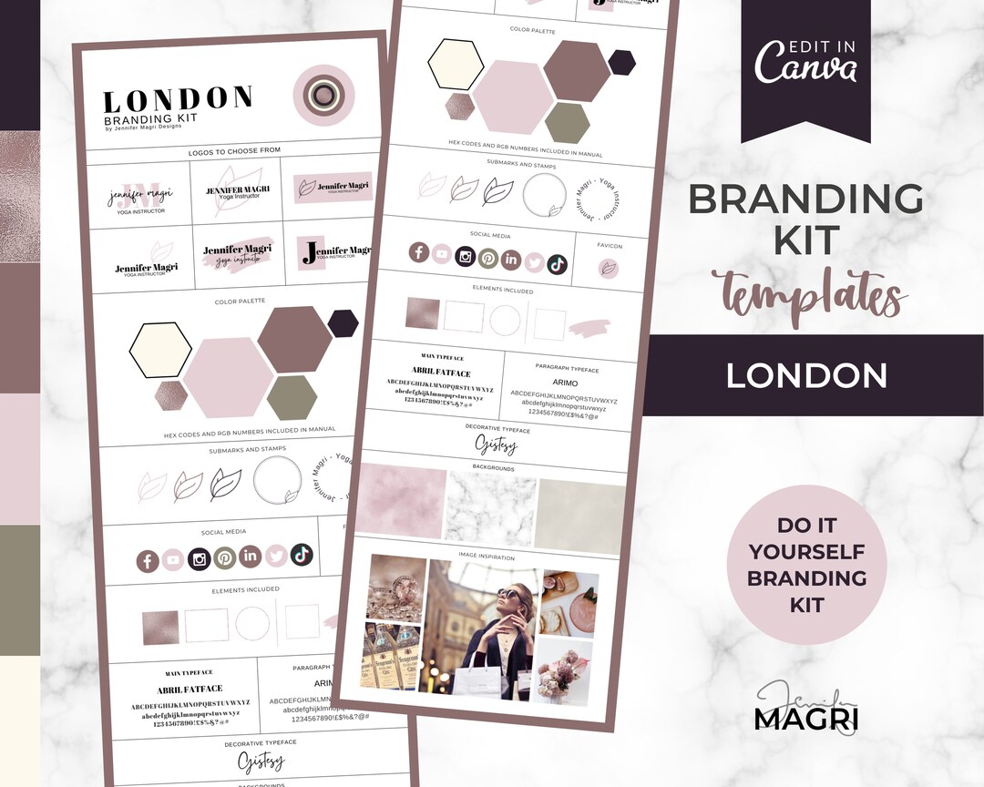 Branding Board Kit, Do It Yourself Logo, Color Palette, Elegant and ...
