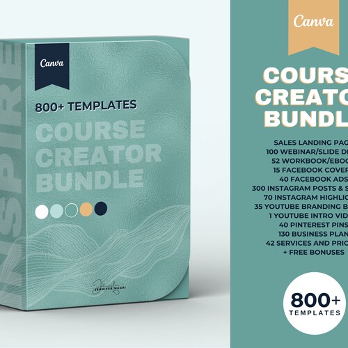 Course Creator Bundle Canva Templates Webinar and Course - Etsy