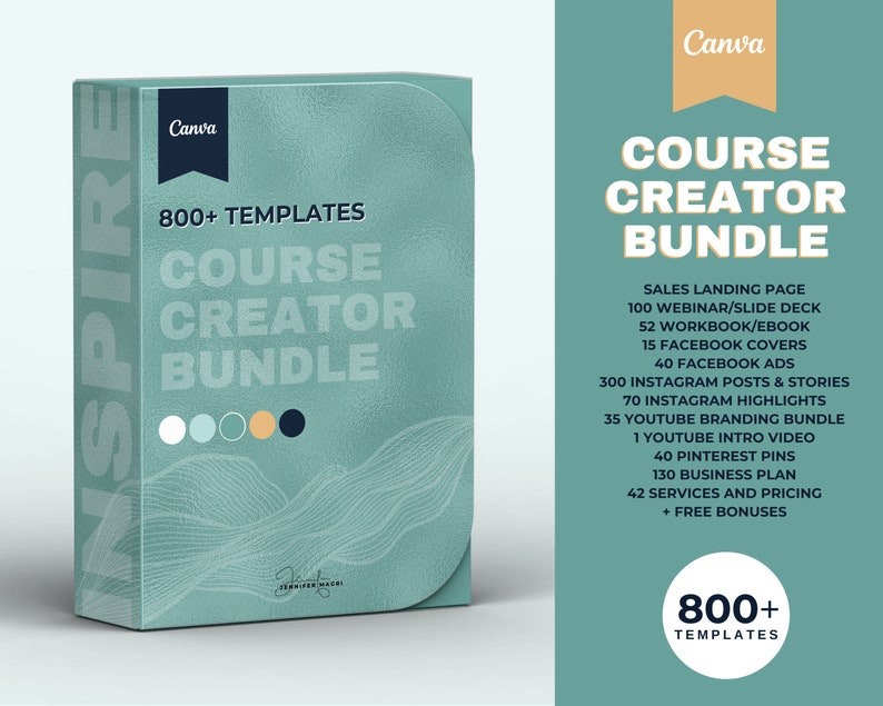 COURSE CREATOR BUNDLE - Canva Templates, Online Course Marketing Bundle ...