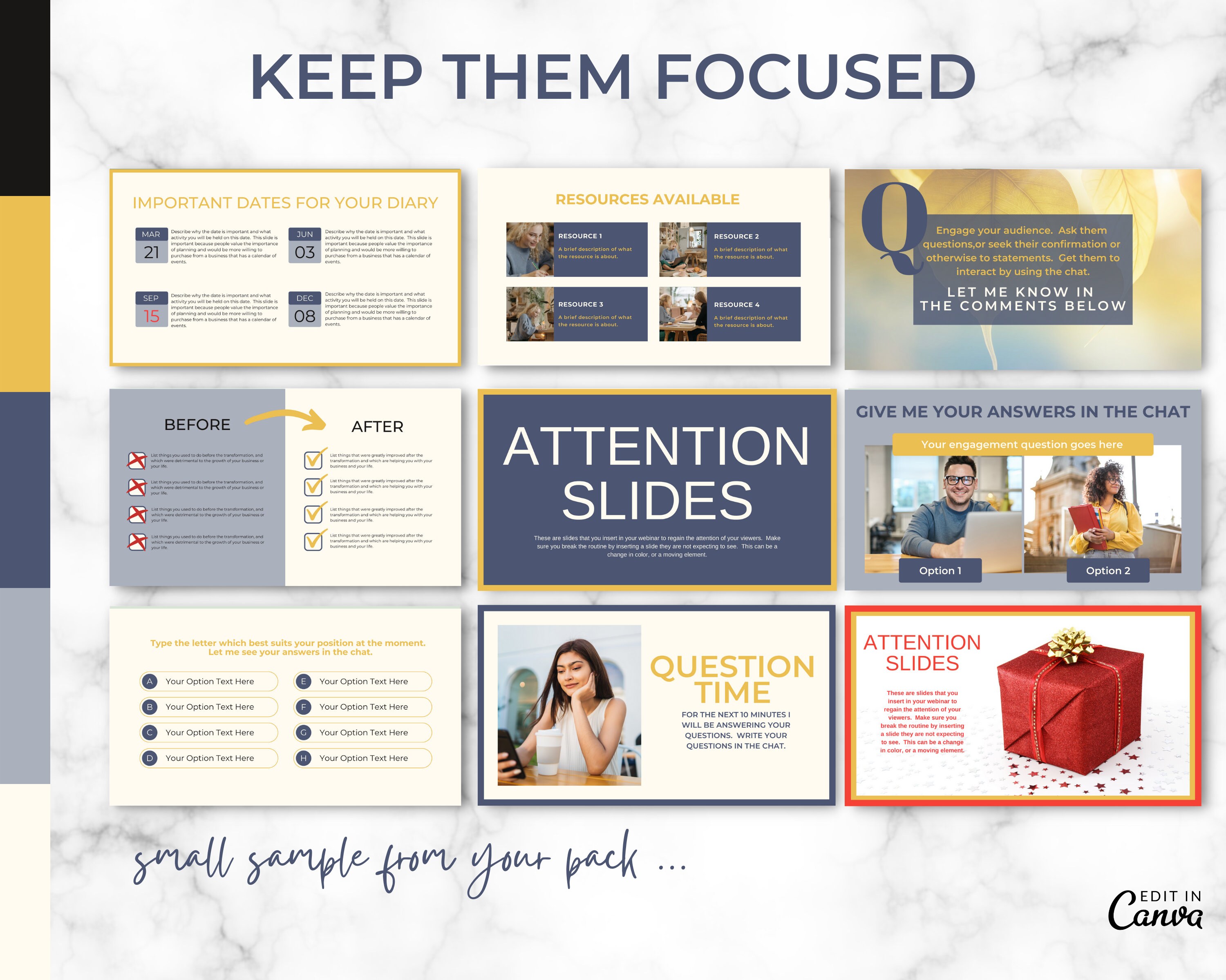WEBINAR & SLIDE DECK Template Bundle, Canva Presentation Templates ...