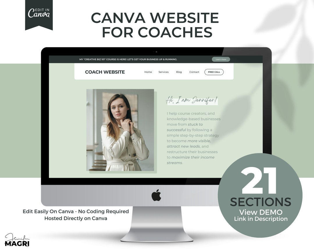 Canva Website for Coaches, Life Coach, Business Coach. Landing Page ...