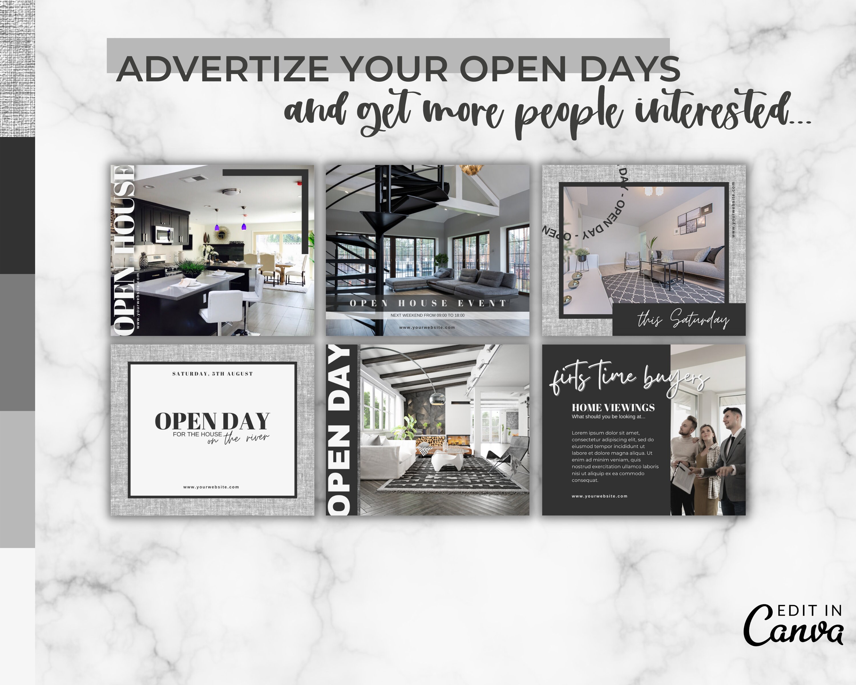 Facebook Engagement Posts, Canva Template for Real Estate Agents ...