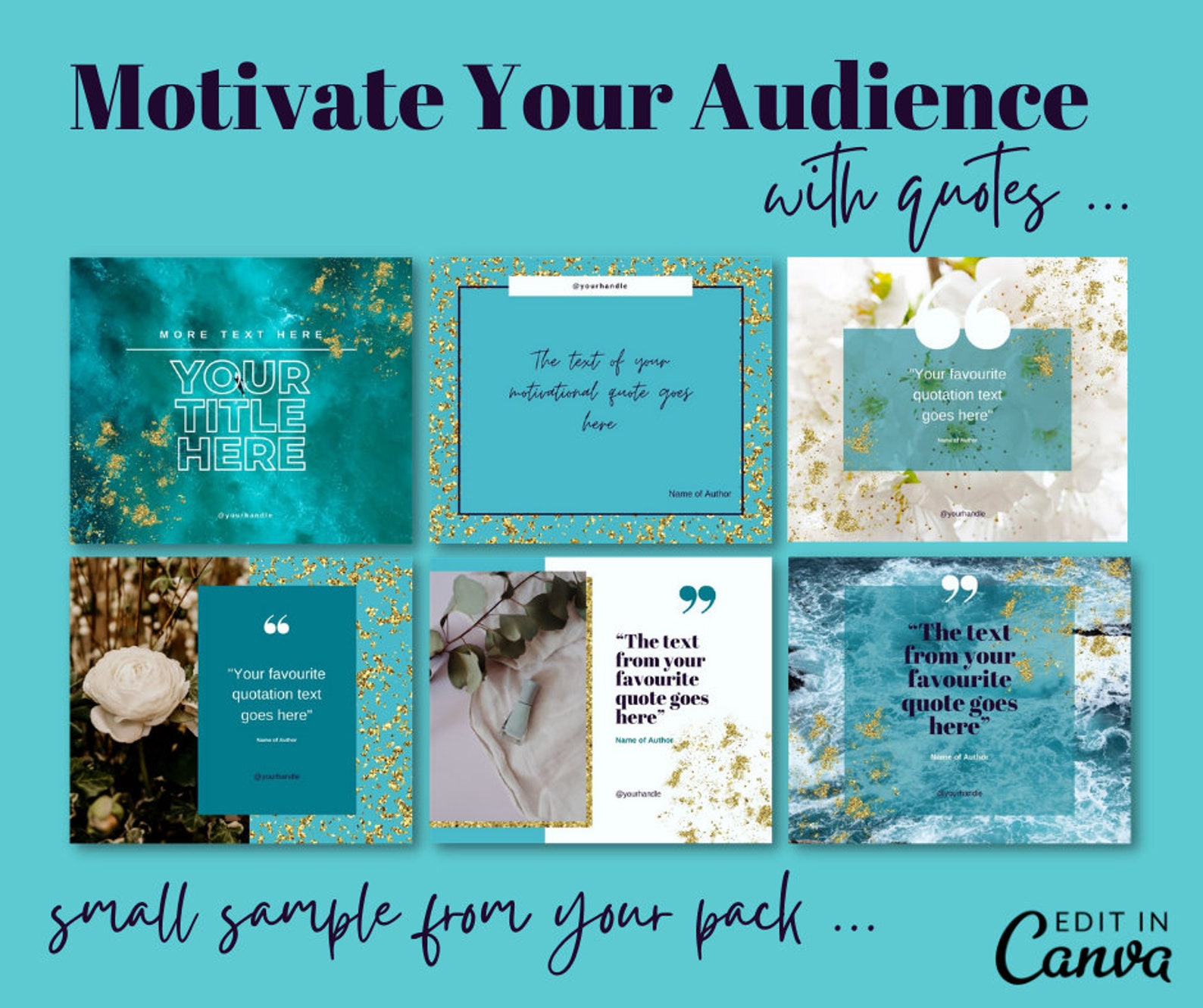 FACEBOOK CANVA TEMPLATE Teal and Gold Facebook Group Branding Package ...