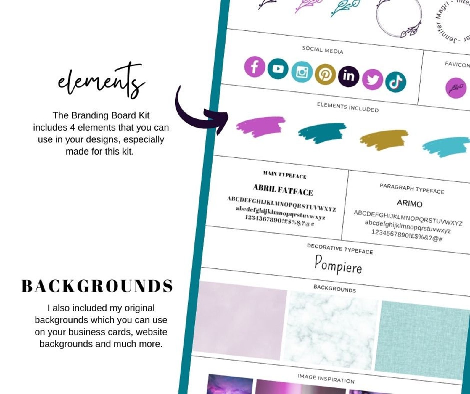 Branding Board Template Kit Do It Yourself Logo Color | Etsy