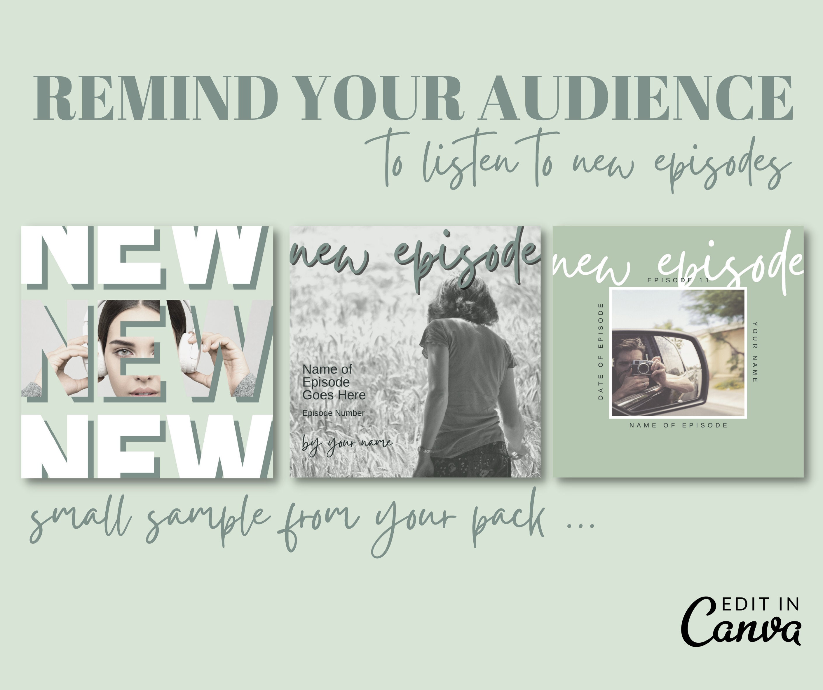 Podcast Instagram Posts - Canva Template for Coaches, Course Creators ...