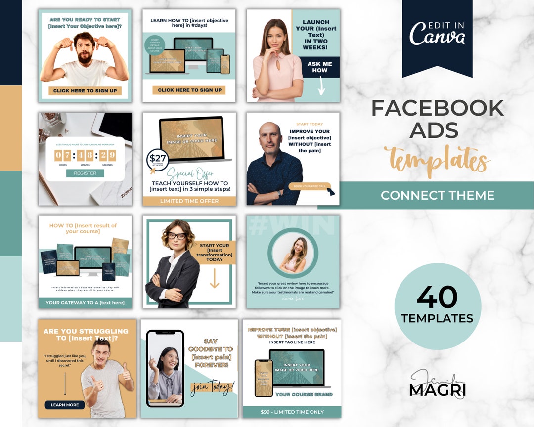 FACEBOOK ADS TEMPLATE Canva Template for Facebook and Instagram Ads ...