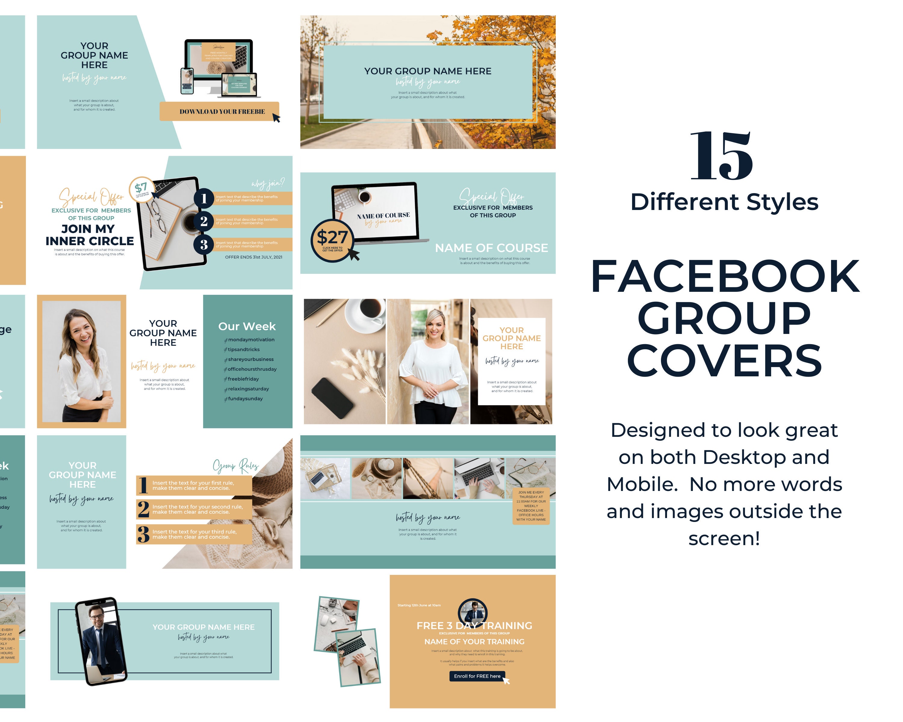 COURSE CREATOR BUNDLE Canva Templates, Online Course Marketing Bundle ...