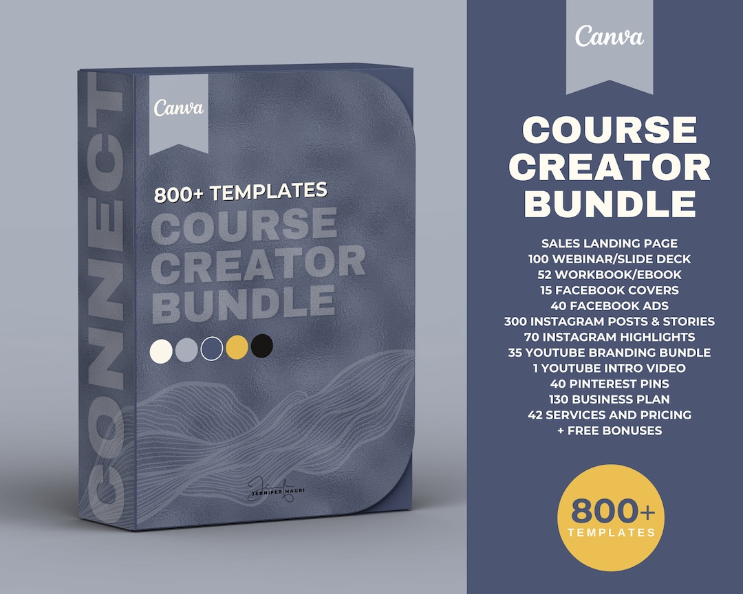 COURSE CREATOR BUNDLE - Canva Templates, Online Course Marketing Bundle ...