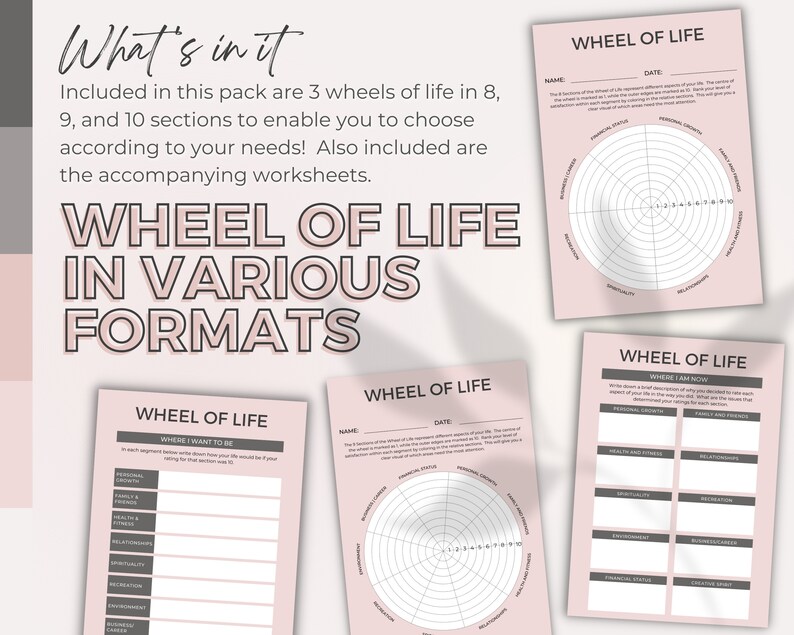 Wheel of Life Worksheet Template, Coaching Worksheets, Canva Template ...