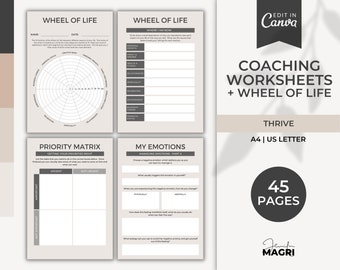 Wheel of Life, Worksheet Template, Life Balance Wheel, Coaching ...