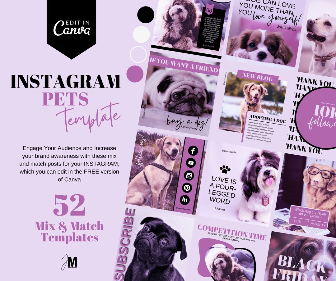 PETS INSTAGRAM ENGAGEMENT Booster, Social Media Posts for Dog and Pet ...