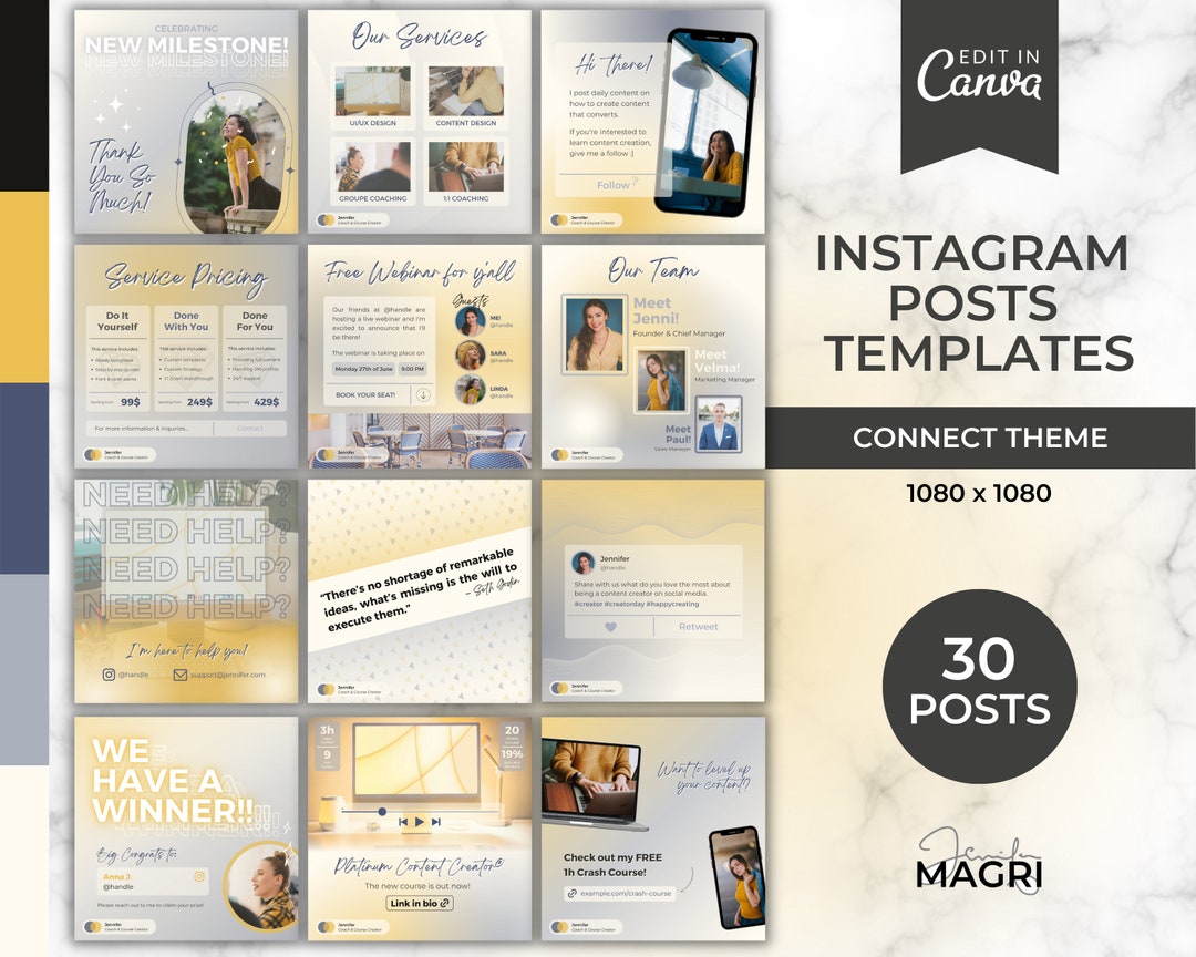 Instagram Template Canva - Gradient Background - Instagram Branding ...