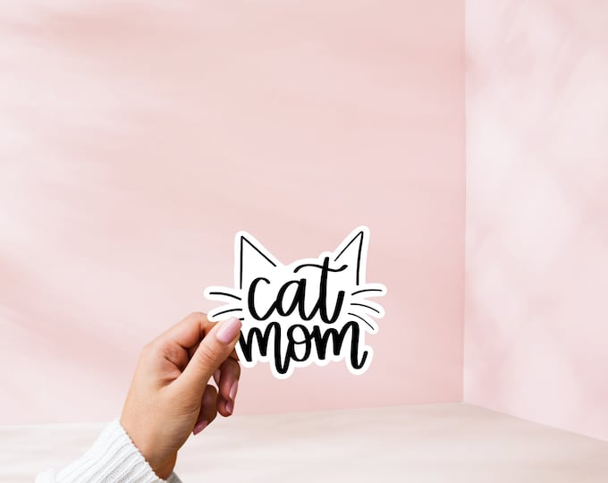 Cat Mom Sticker - Etsy