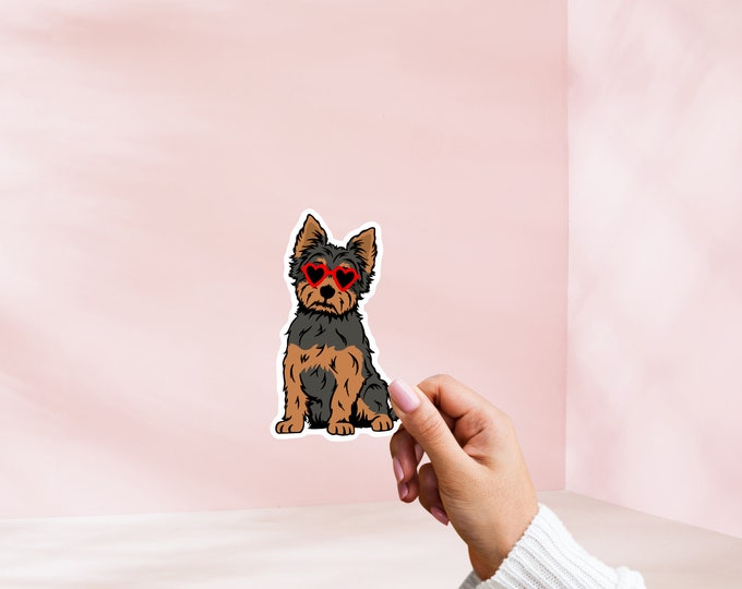 Cute Yorkie Sticker, Funny Yorkie Sticker, Yorkshire Terrier, Dog Mom ...