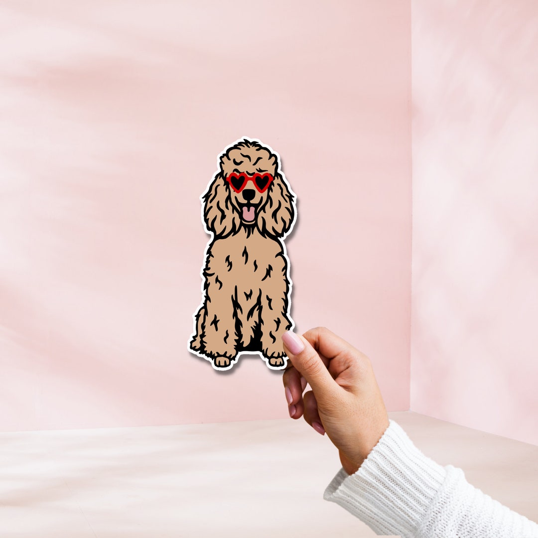 Poodle Sticker | Waterproof Vinyl Decal With Heart Sunglasses - Etsy