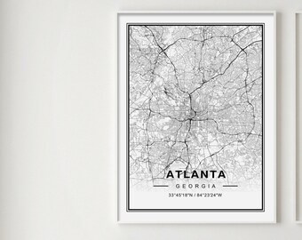 Old Atlanta Georgia Map 1892 Vintage ATL City & Street Atlas - Etsy