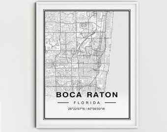 Boca Raton Map - Etsy