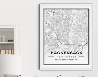 Hackensack Map - Etsy