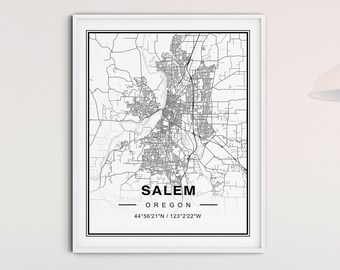 Old Town of Salem Map 1820 Historic Massachusetts Atlas Poster - Etsy
