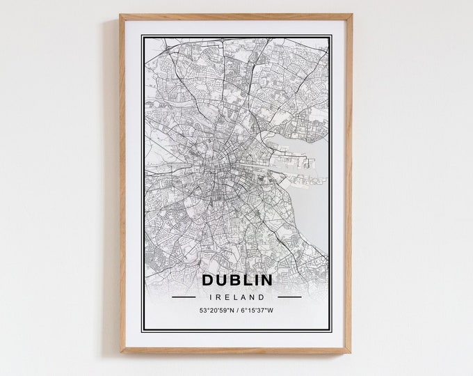 Dublin Map Print, Dublin Map Download, City Map Dublin, Dublin Street ...