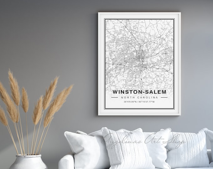 1891 Aerial Panoramic Map of Winston-salem North Carolina - Etsy