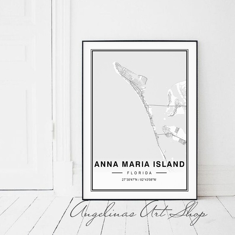 Anna Maria Island Map Anna Maria Island Florida Map - Etsy
