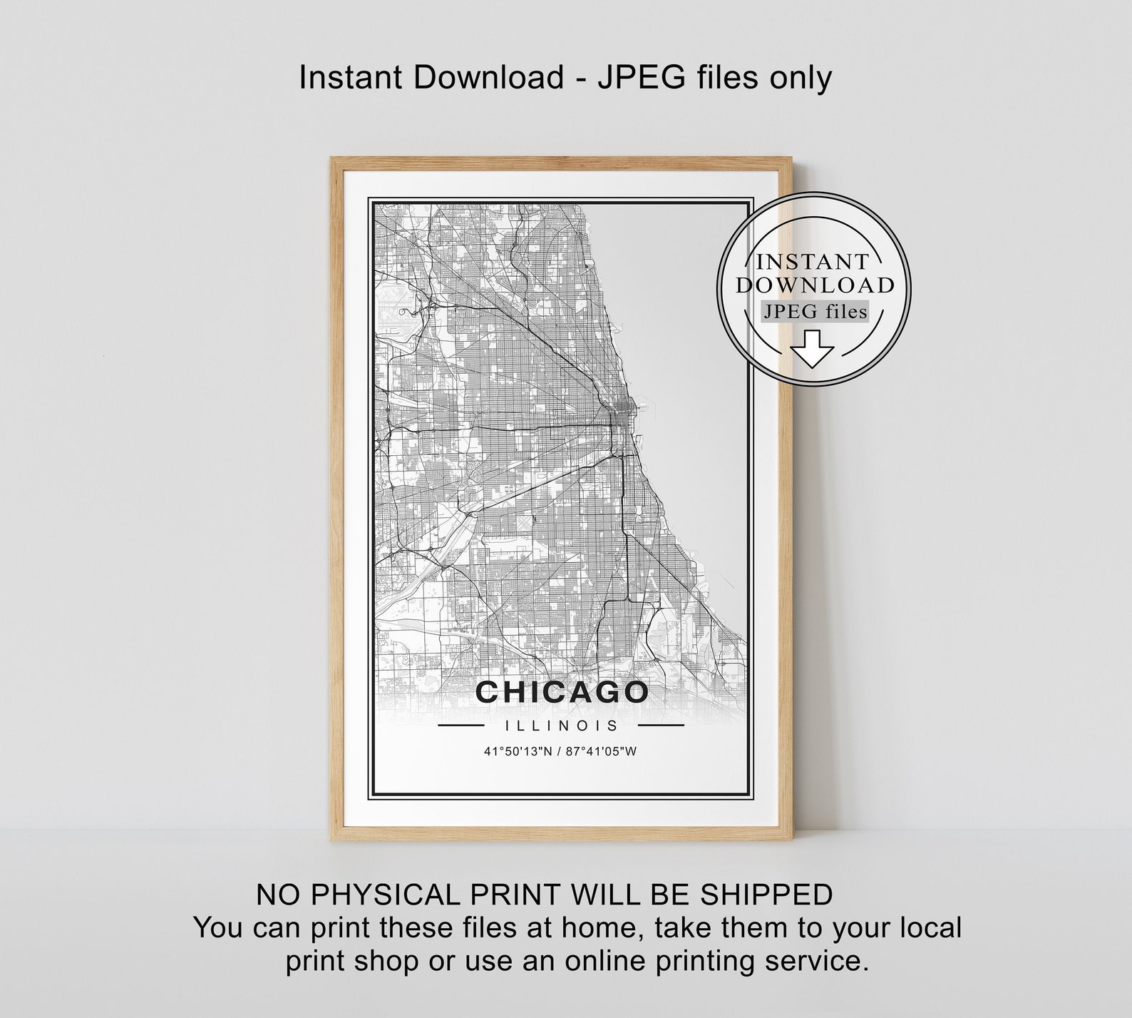 Chicago Map Chicago Map Print Chicago Print Chicago Map - Etsy