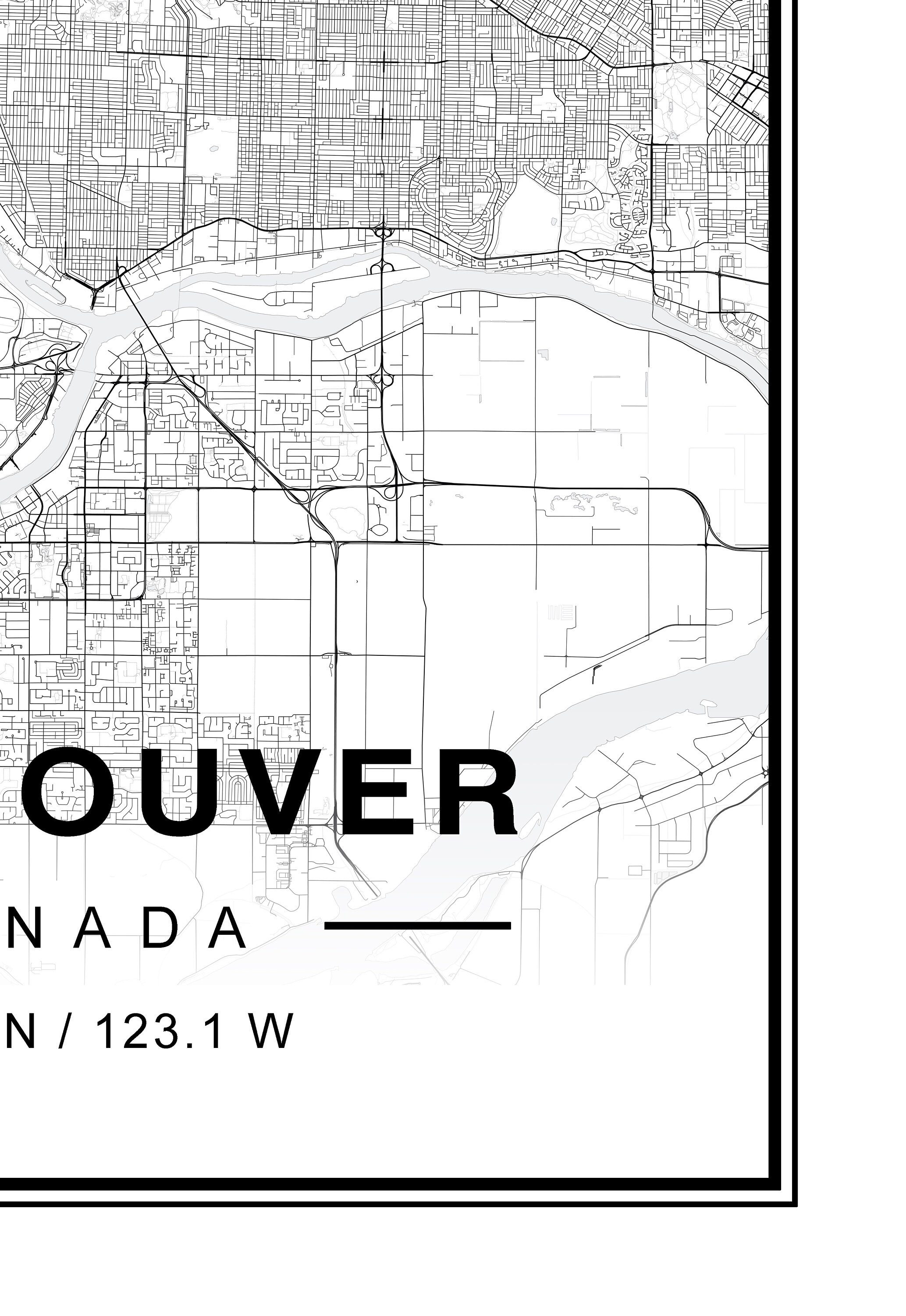 Vancouver Map Inkjet Printing on Epson Original Paper - Etsy