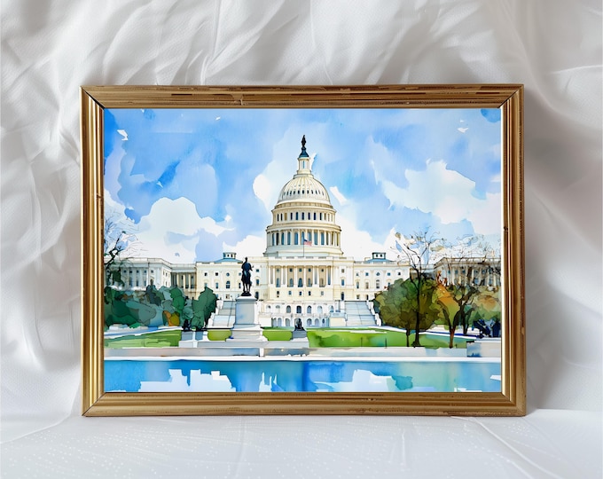 USA Government Poster, US Capitol, Senate, White House, Checks ...