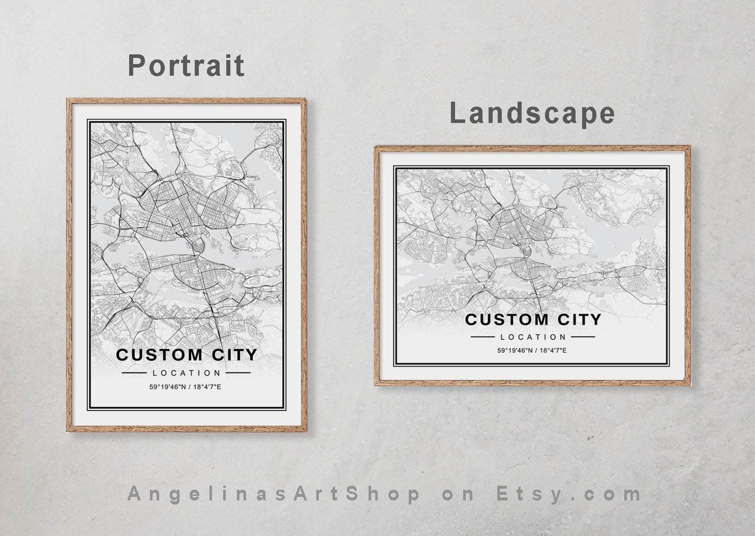 Custom Map Custom City Map Custom City Map Poster Map - Etsy