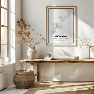 Okinawa Island Japan Map Art Print Poster - Japan Travel Gift Keepsake ...