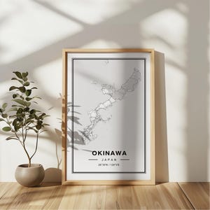 Okinawa Island Japan Map Art Print Poster - Japan Travel Gift Keepsake ...