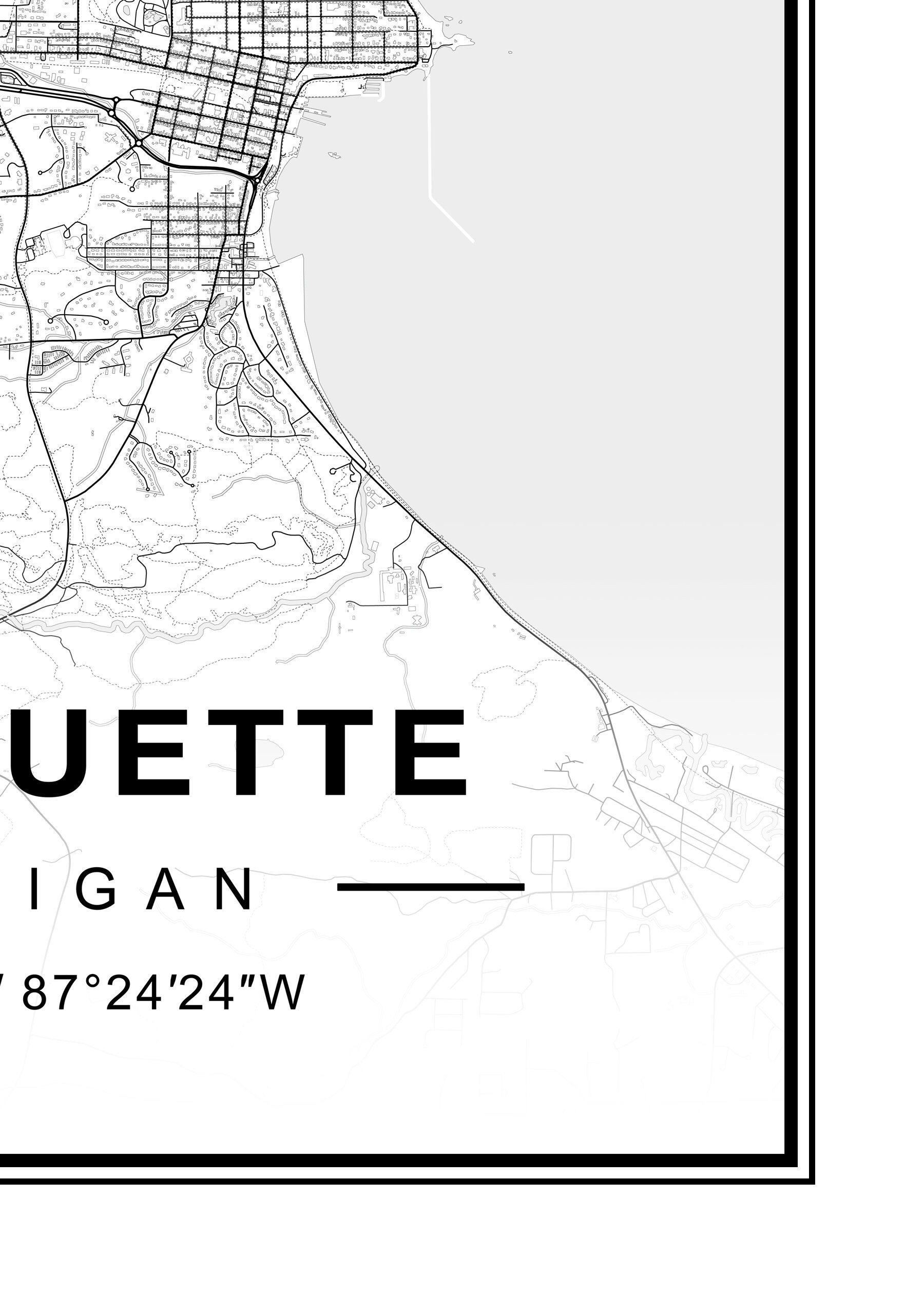 Marquette Michigan Map - Etsy