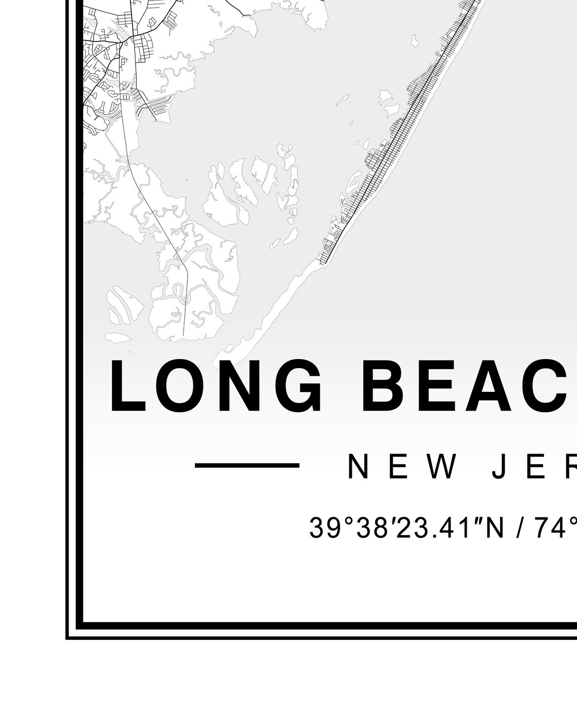 Long Beach Island Map - Etsy