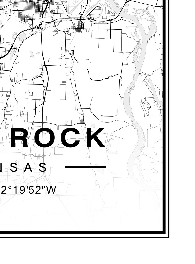 Little Rock Map Little Rock AR Map Little Rock Arkansas Map - Etsy